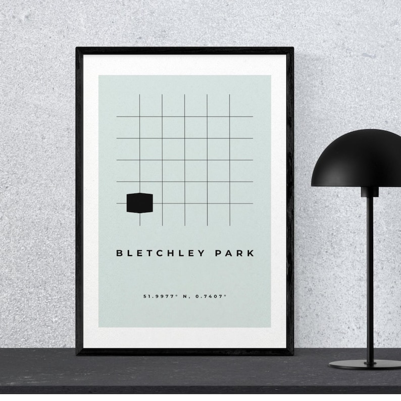 Bletchley Park Map Art Print, Alan Turing Quote, Modern Home Decor - Etsy