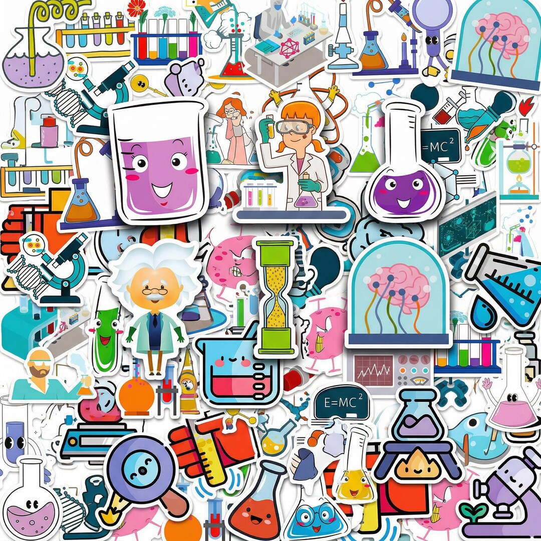50PCS Science Lab Sticker Pack, Science Stickers, Doctor Stickers ...