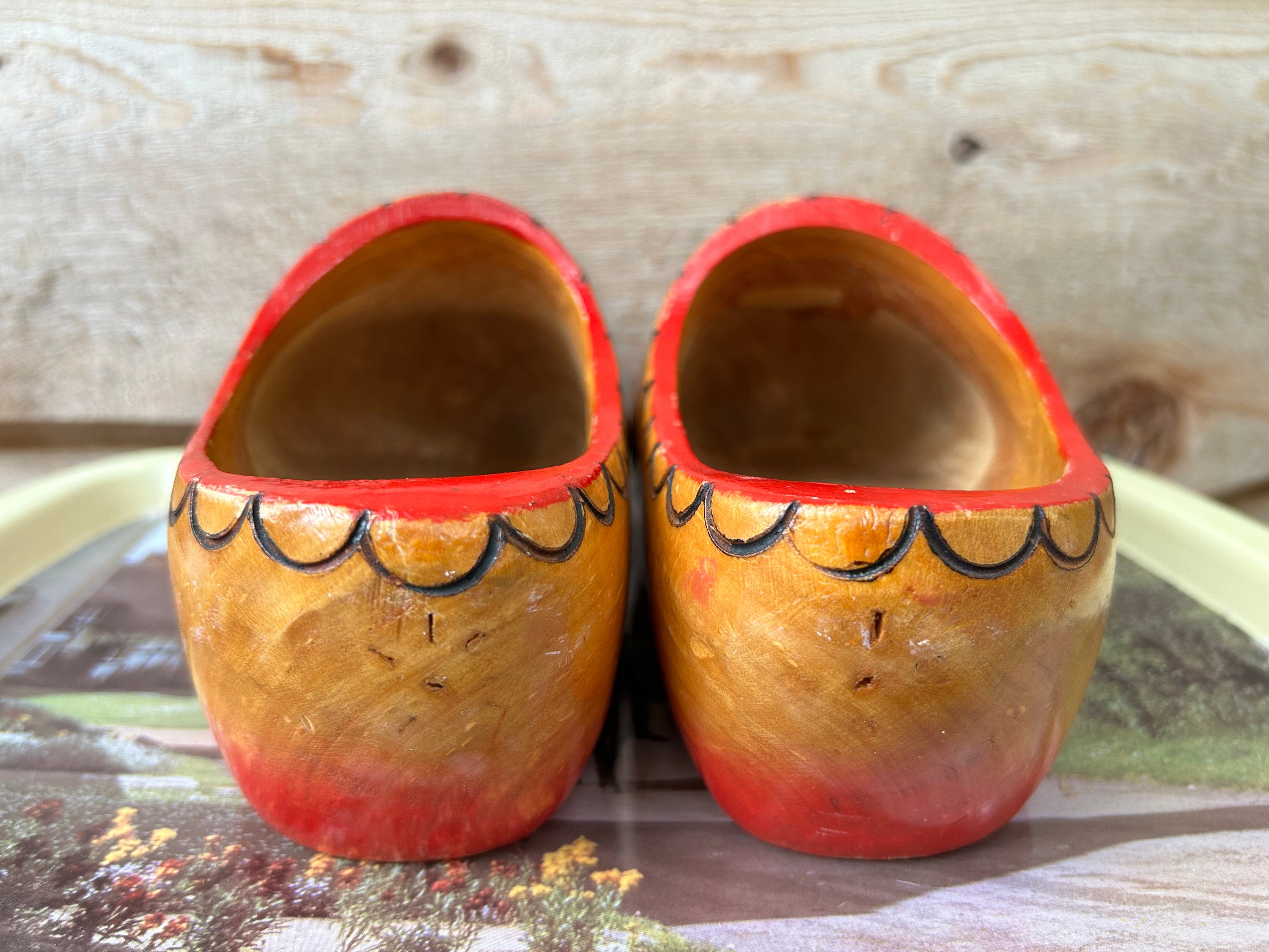 Vintage Dutch Wooden Shoes Traditional Clogs Klompen Handmade ...