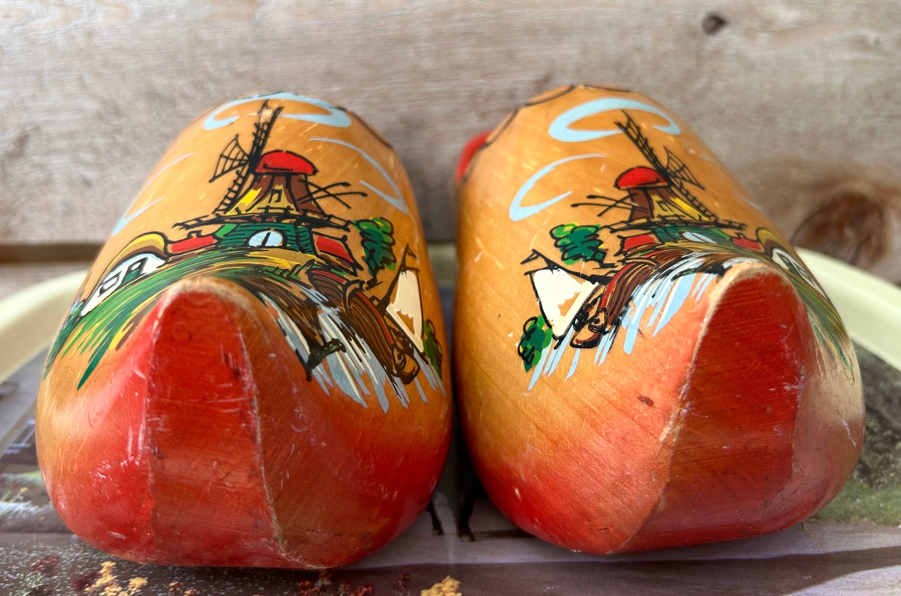 Vintage Dutch Wooden Shoes Traditional Clogs Klompen Handmade ...