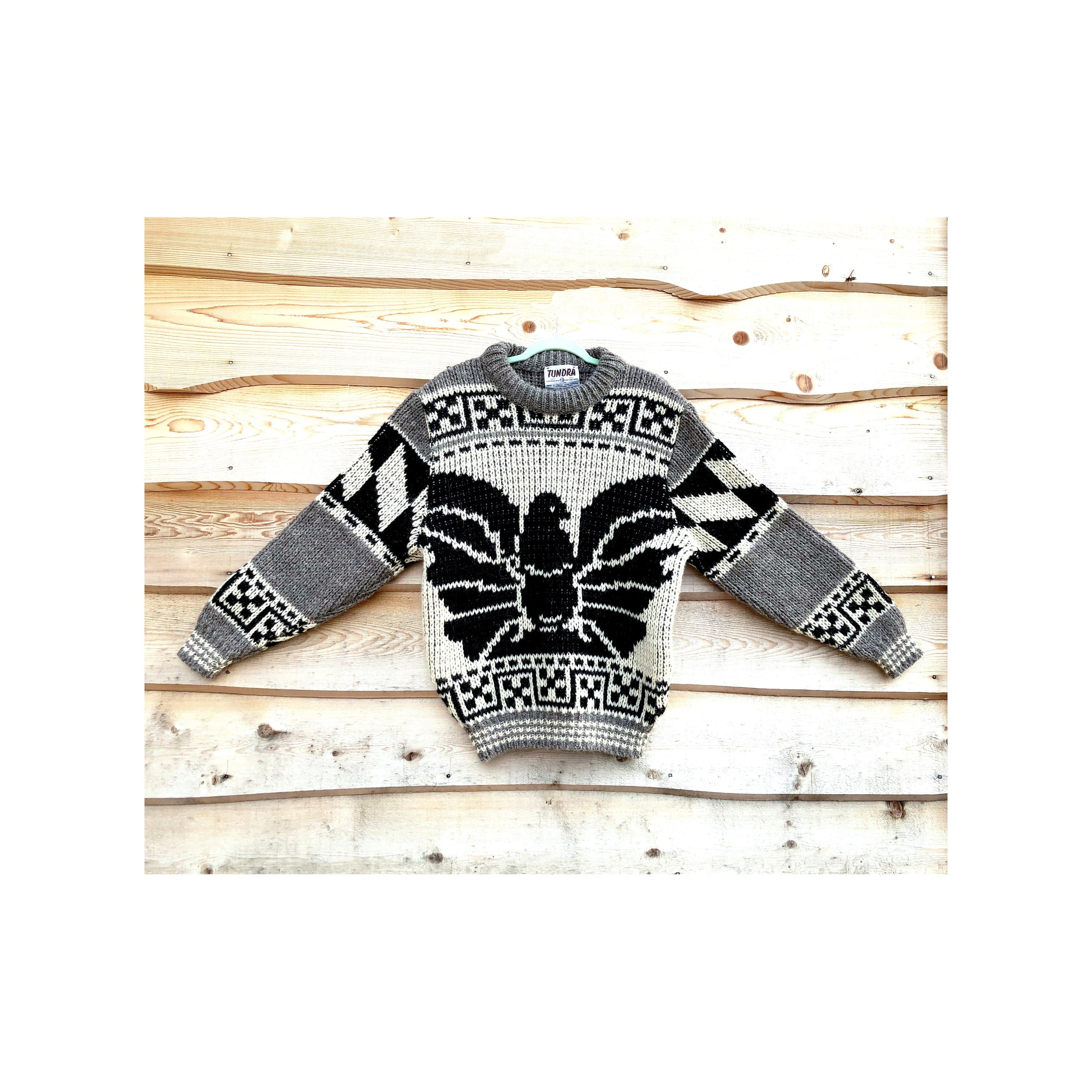 Vintage Chunky Wool Sweater Scandinavian Wool Ski Sweater Oversized ...