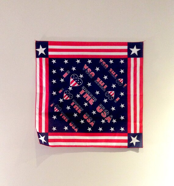 Vintage USA American Flag Bandanas Deadstock Like New Cotton | Etsy