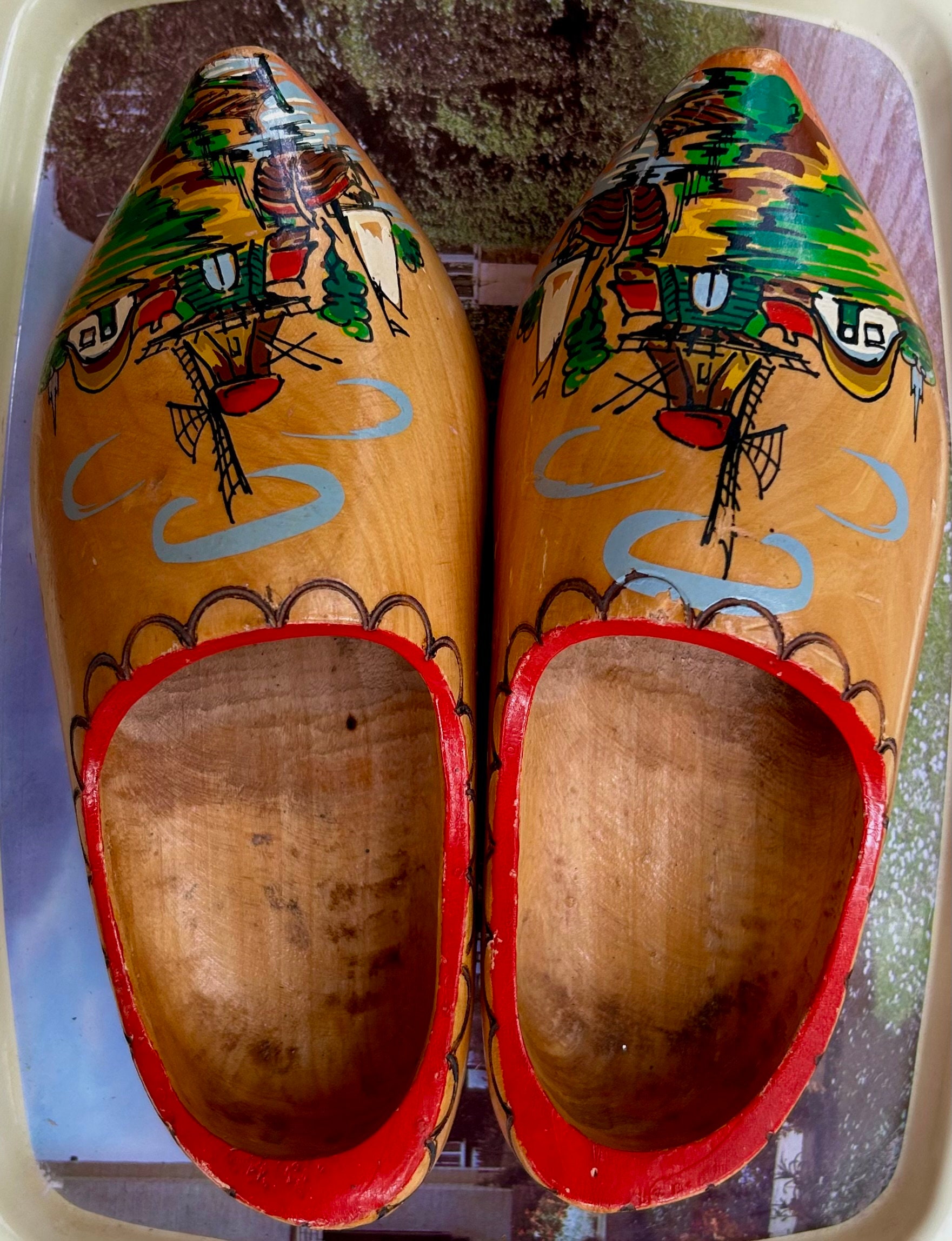 Vintage Dutch Wooden Shoes Traditional Clogs Klompen Handmade ...