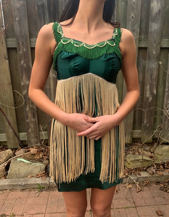 Vintage Baton Dress Fringed Marching Band Costume Gre… - Gem
