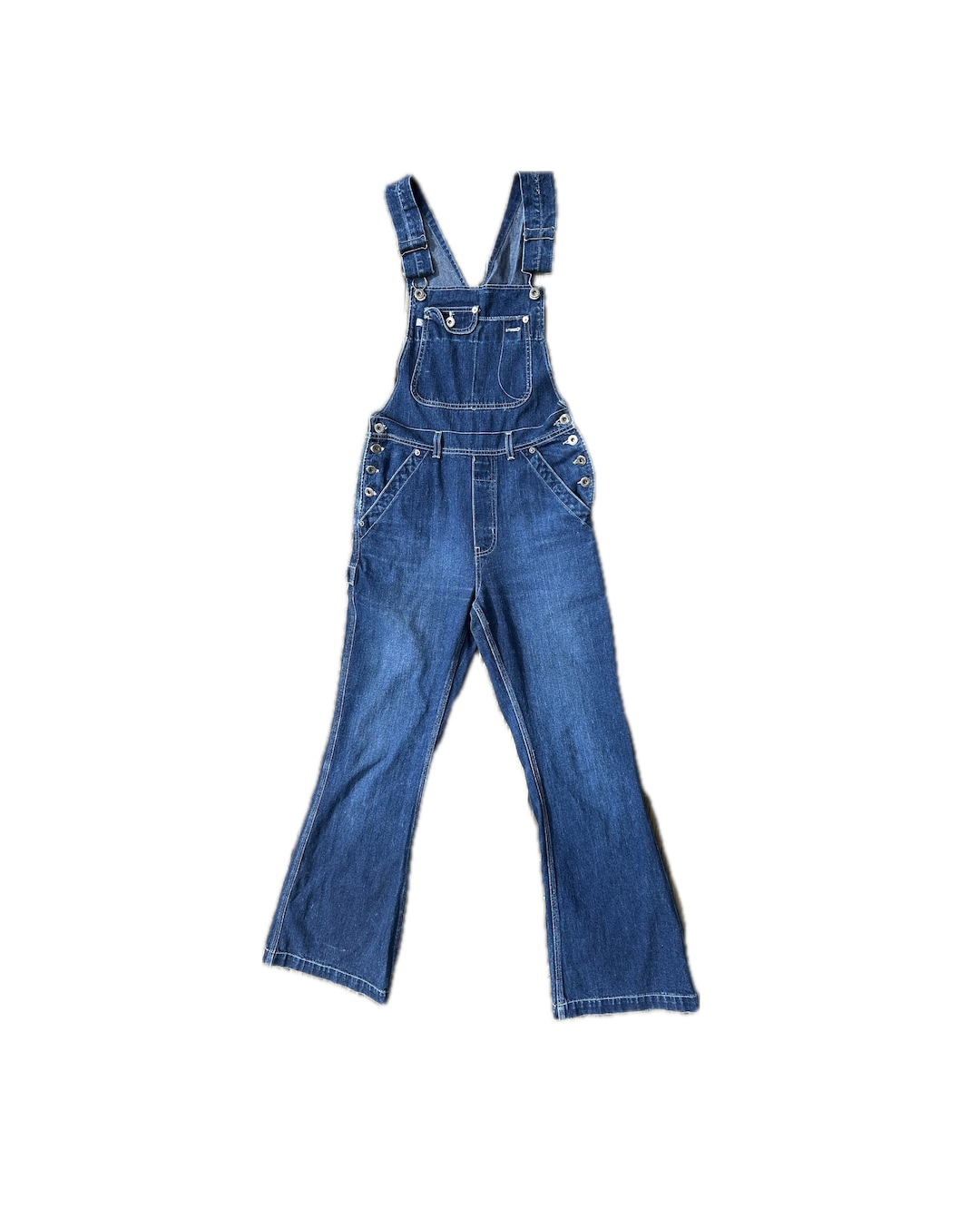 Vintage Silver Jeans Overalls Flares 90s Y2K Waist 30 Inseam 31 Small ...