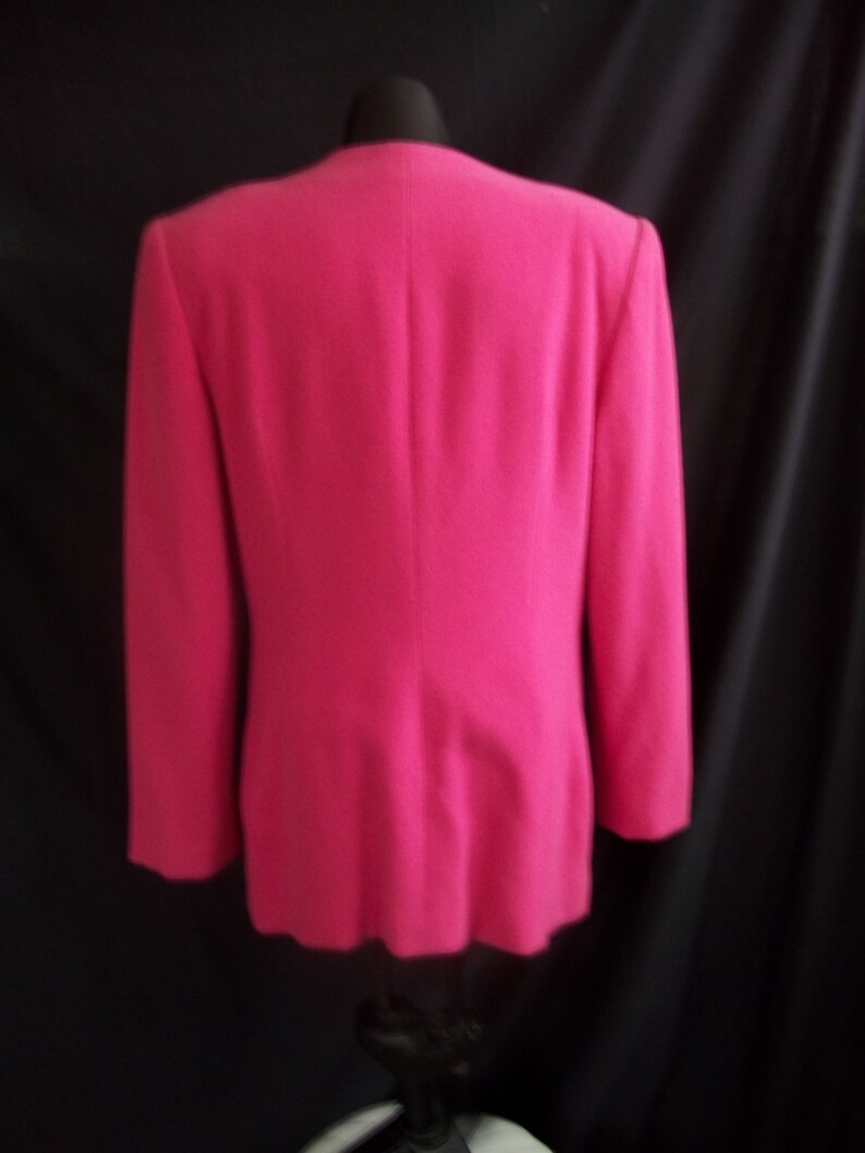 Striking 80s Pink Cashmere & Black Beaded Anne Klein Jacket - Etsy