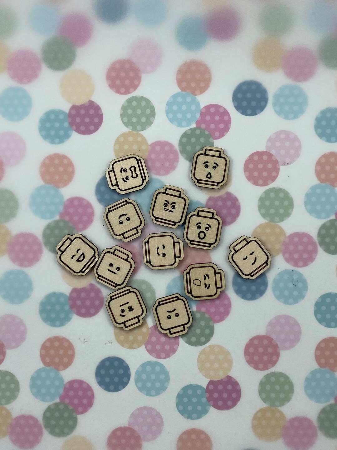 Block Head Emojis Sprinkles Wood Veneer Scrapbooking Embellishment - Etsy