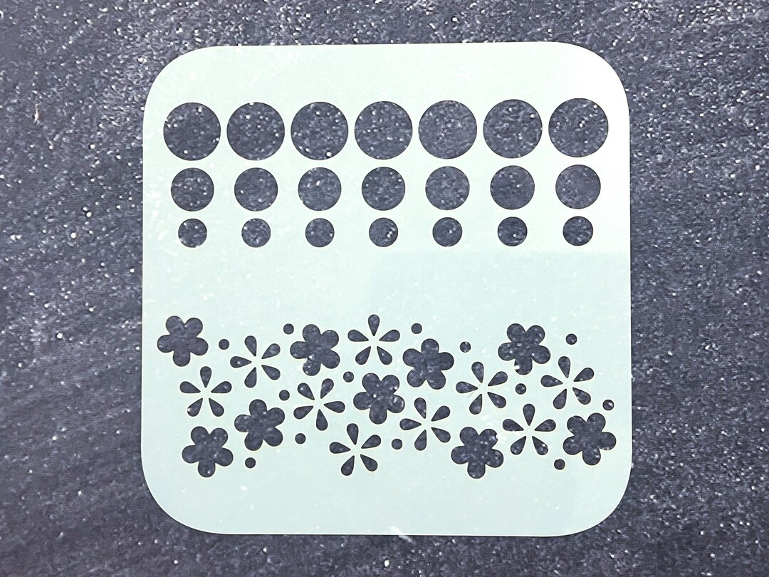 Vintage Dish Designs Stencil Dots and Flowers - Etsy