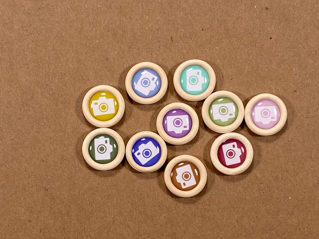 Vintage Cameras Wood Button Embellishments for Scrapbooking and Paper ...