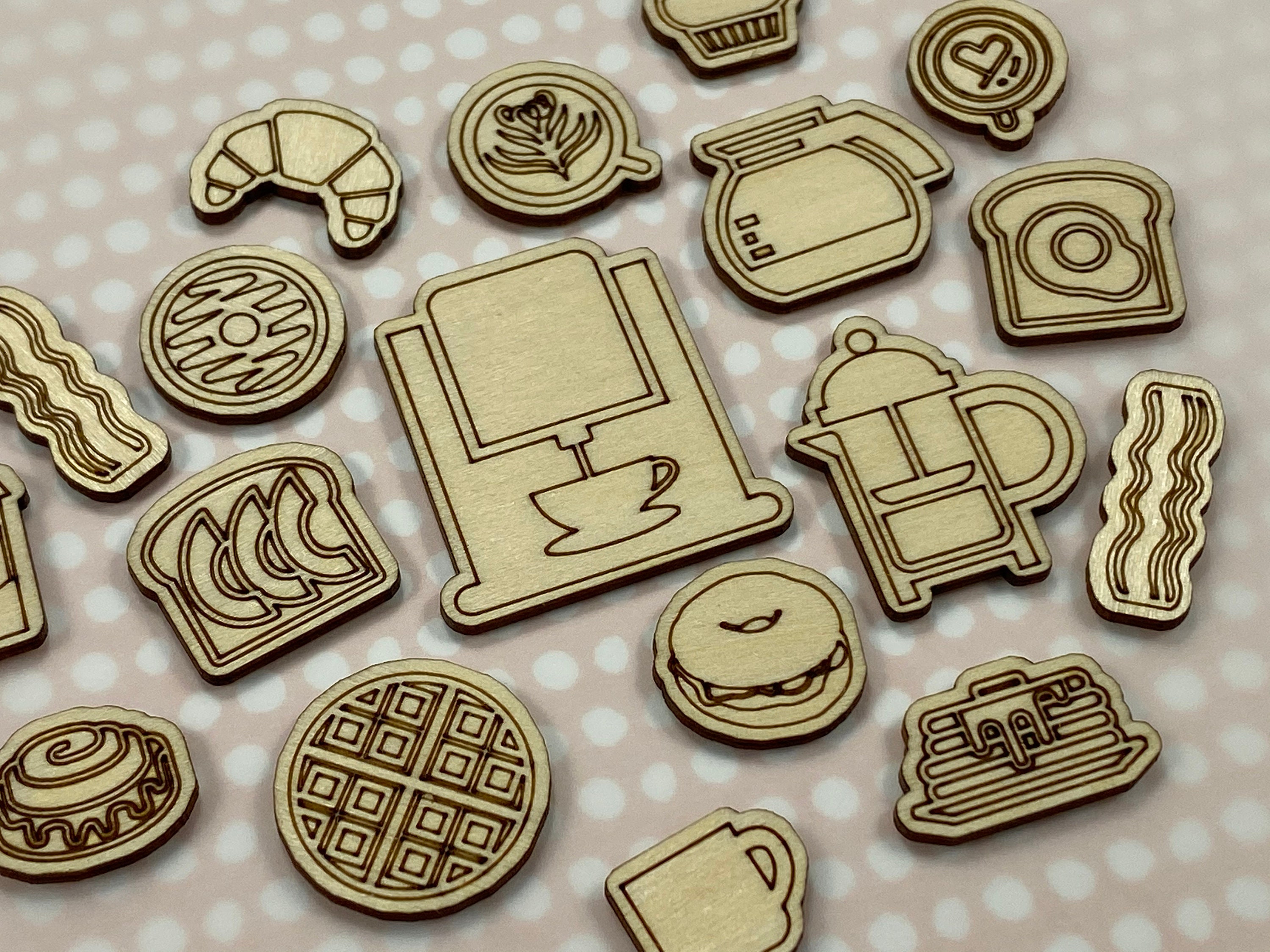 Breakfast Foods Wood Veneer Scrapbooking Embellishment Craft Supplies ...