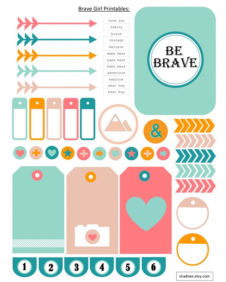 Brave Inspired Scrapbook Printable Embellishments and - Etsy