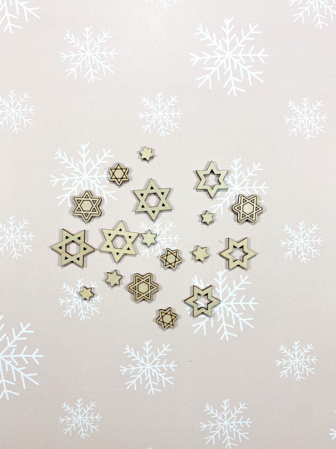 Star of David Sprinkles Wood Veneer Christmas Scrapbooking - Etsy