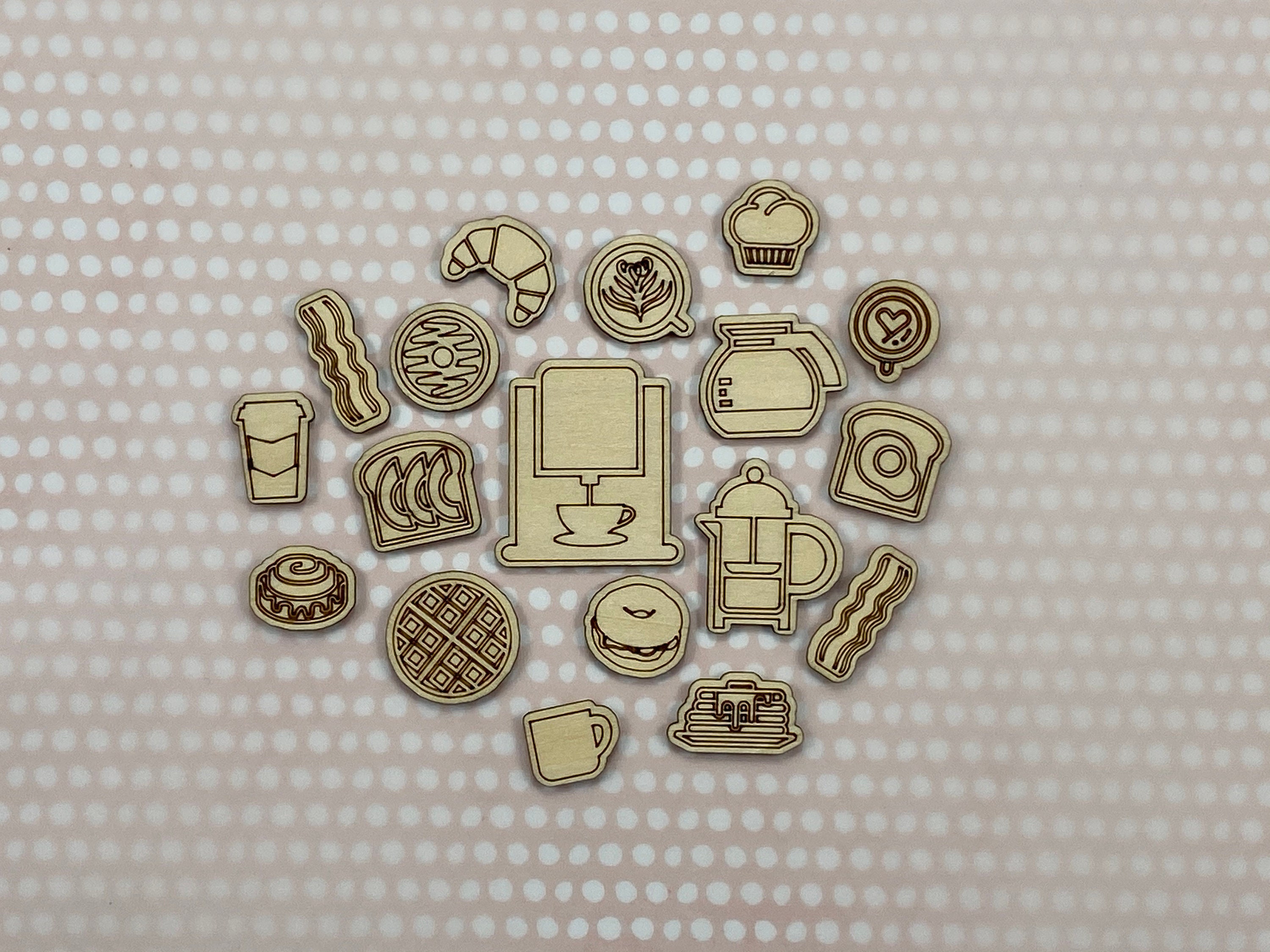 Breakfast Foods Wood Veneer Scrapbooking Embellishment Craft Supplies ...