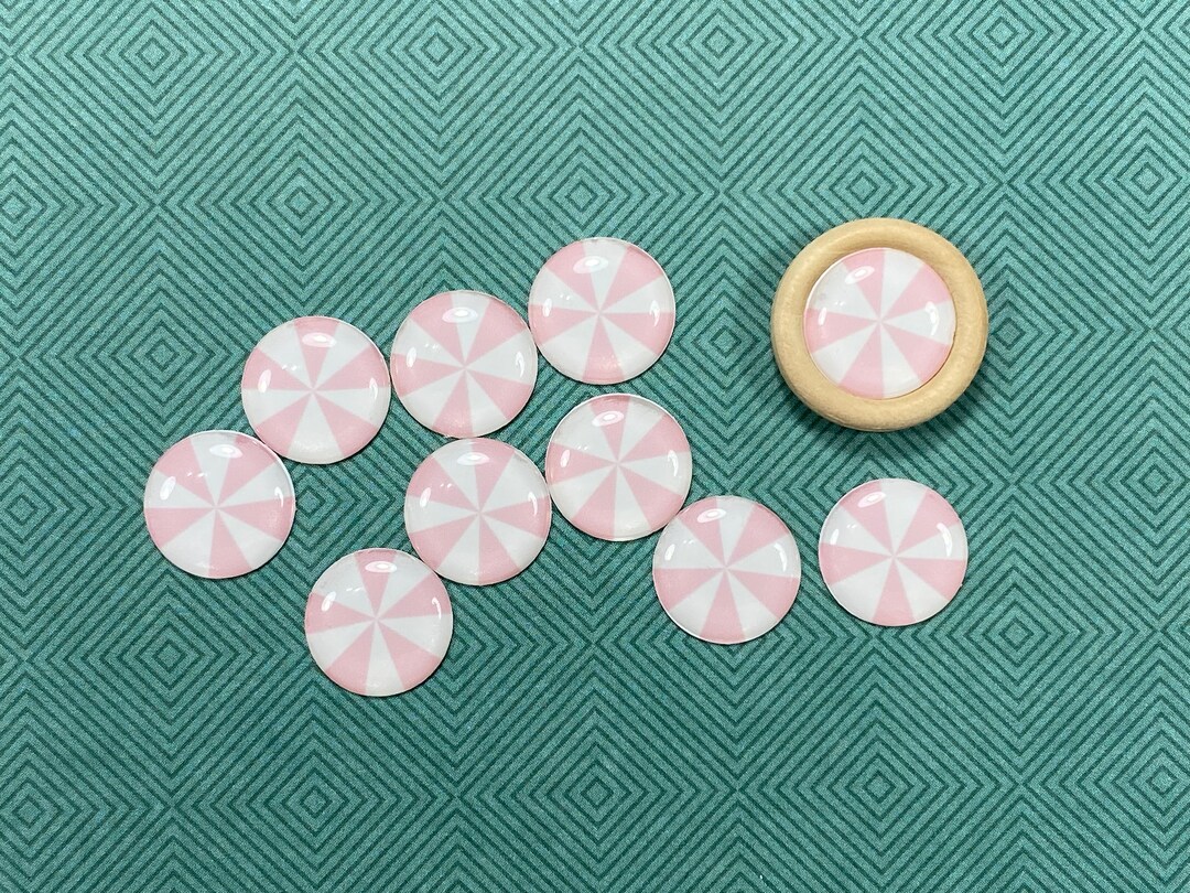 Pink Peppermint Epoxy Sprinkles or Wood Buttons for Scrapbooking and ...
