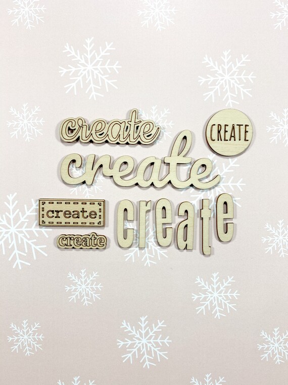 CUSTOM One Little Word Wood Veneer Christmas Scrapbooking | Etsy