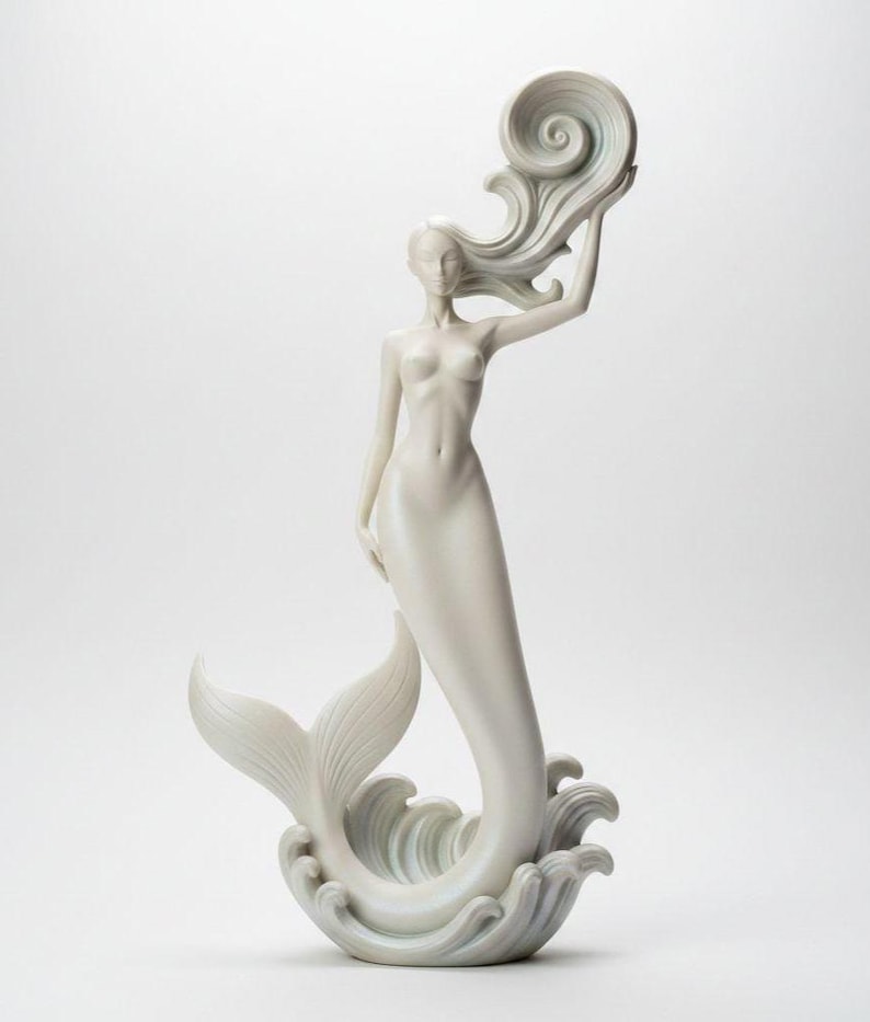 Marble Mermaid Statue STL | 3D Printable Sea Goddess (digital Download ...