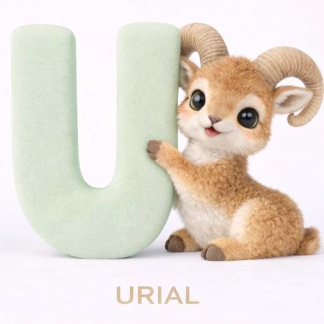 Urial Letter U Nursery Art, Modern Alphabet Animal Print (digital ...
