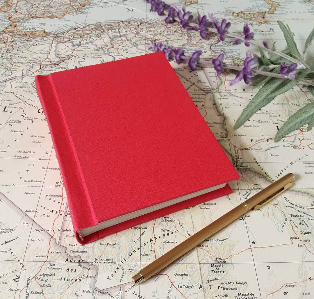 Bright Watermelon Red Book Cloth Hardcover Journal With Blank Interior ...