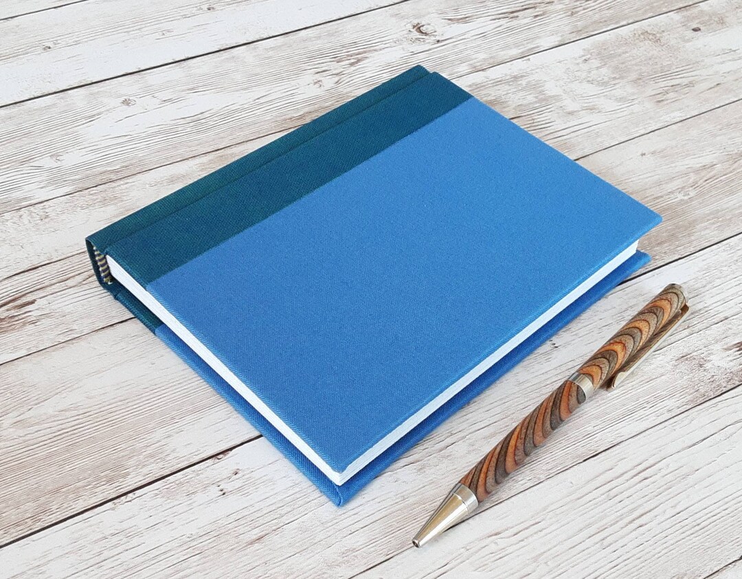 Bright Indigo Blue Blank Hard Cover Art Journal, Dragonfly Blue Green ...