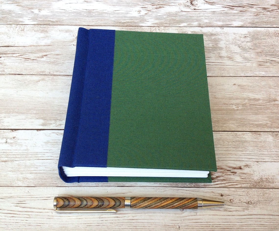Blue and green journal commonplace book sketchbook travel | Etsy