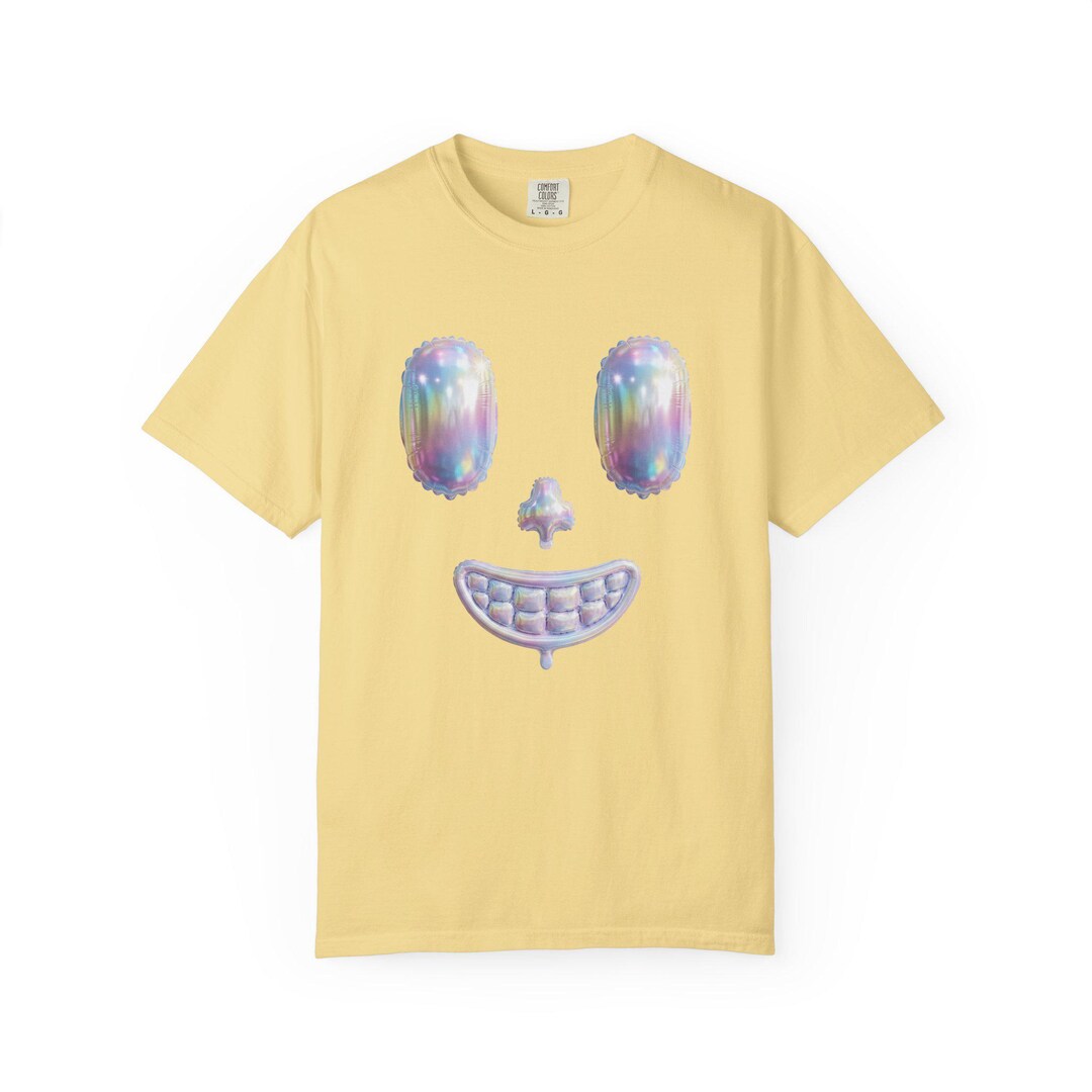Iridescent Smiley Face T-shirt | Rainbow Drip Face Tee - Etsy