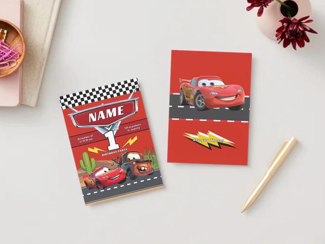 Disney Pixar Cars Birthday Invitation (template) - Etsy