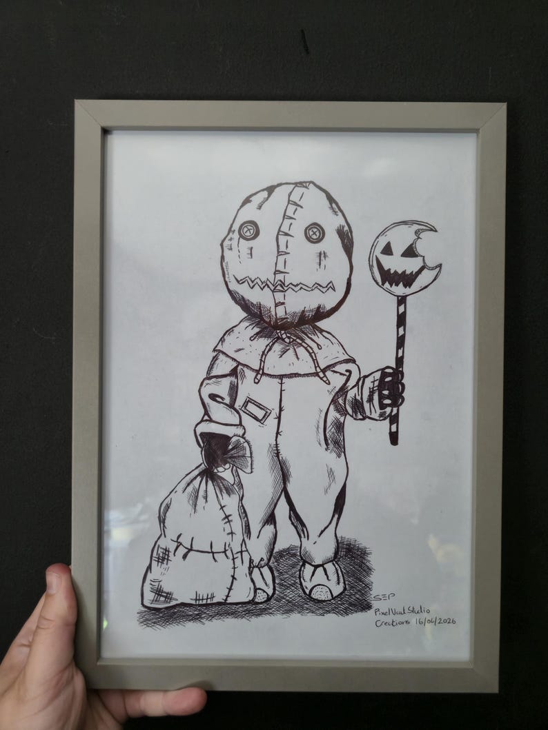 Sam Trick 'r Treat - Pumpkin Boy - Ink Drawing. - Etsy UK