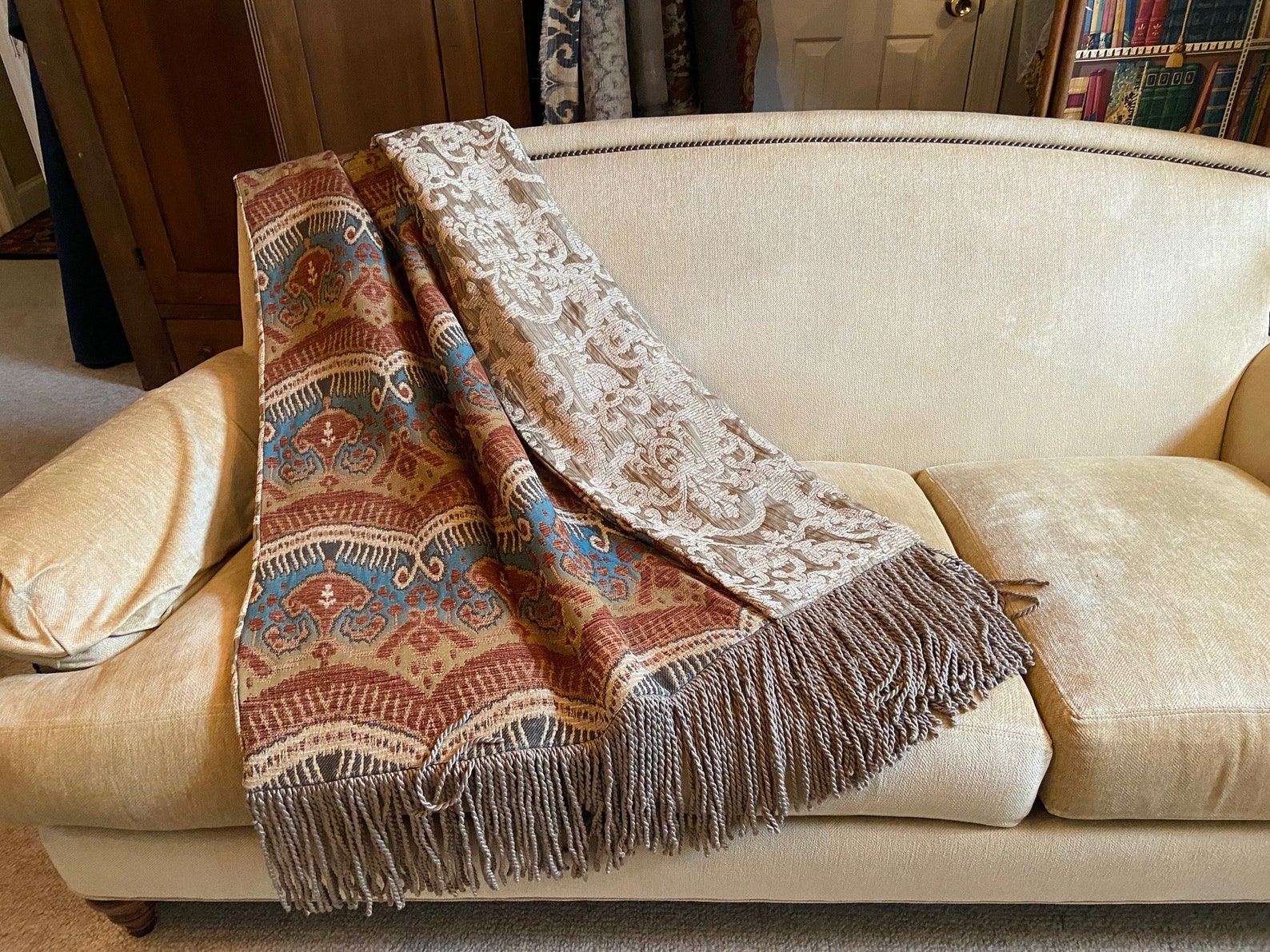 Ikat Moroccan Throw Blanket Plush Heavy Throws Designer - Etsy