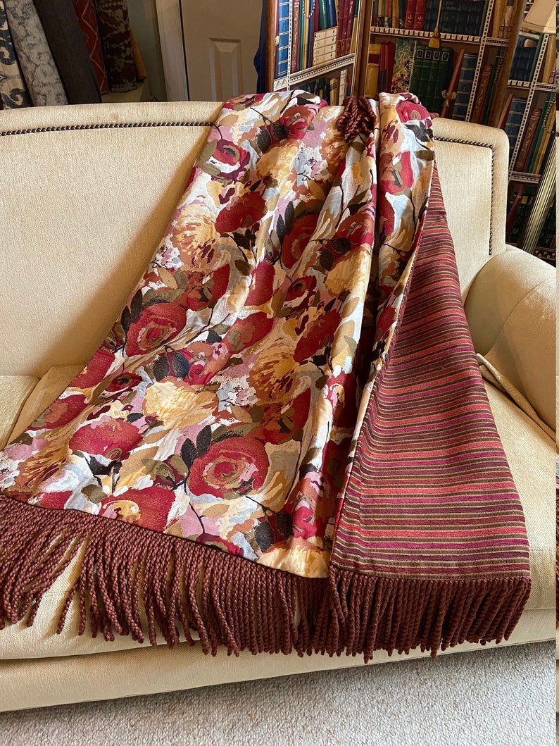 Red Floral Throw Blanket Boho Chic Decor Fiber Art Designer - Etsy