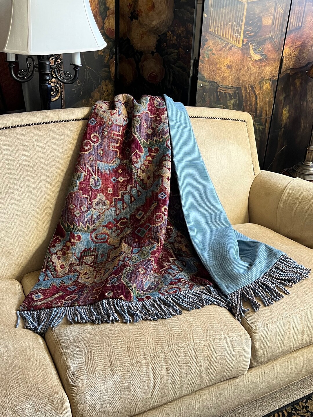 Tribal Moroccan Throw Blanket Tapestry Wall Hanging Textured - Etsy