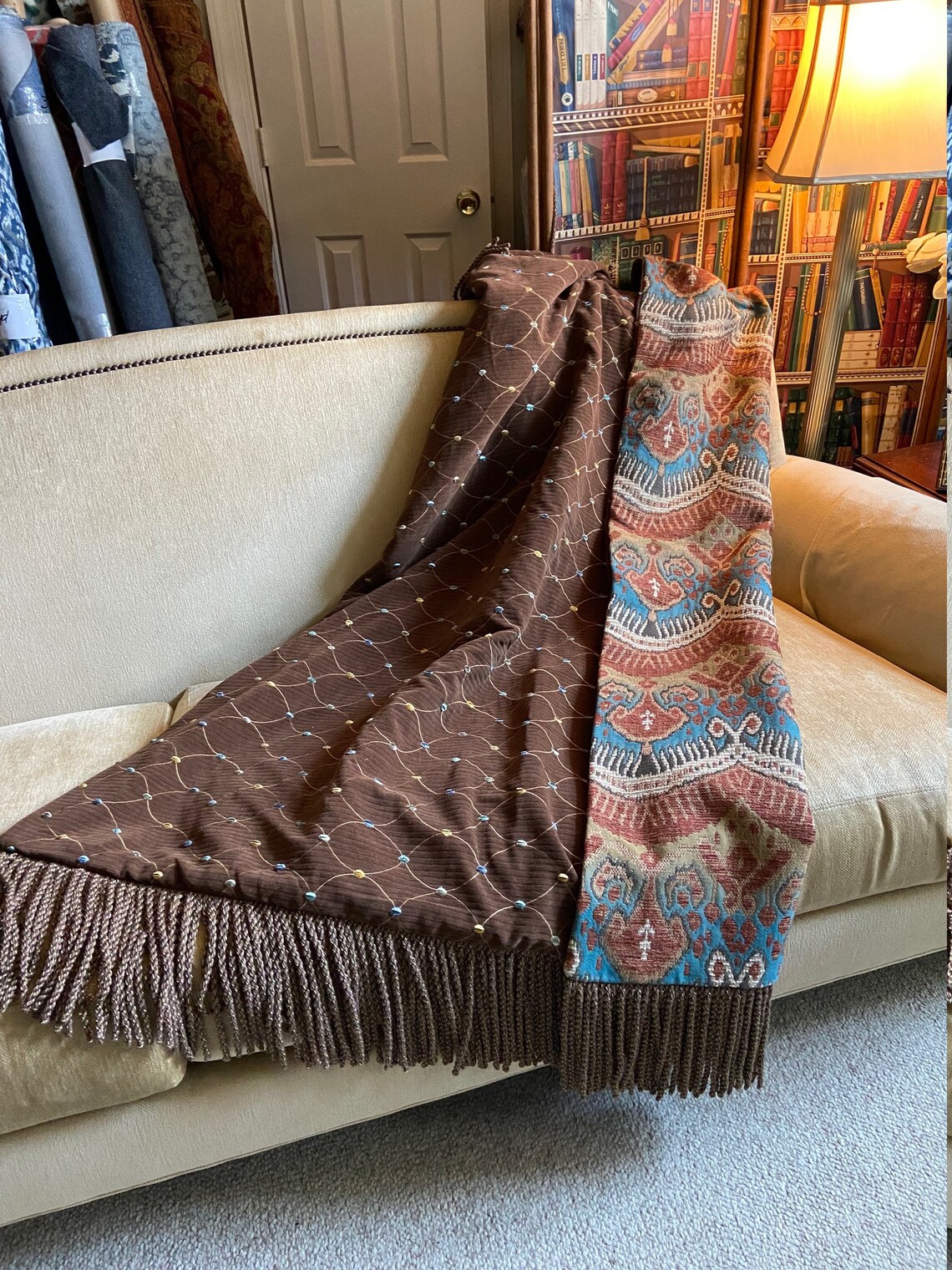 Moroccan Throw Blanket, Tribal Ethnic Bedding, Weighted Heavy Sofa ...