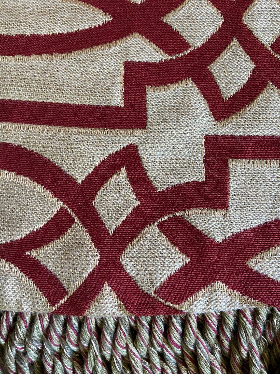 Red White Geometric Throw Blanket Medium Weight Contemporary | Etsy