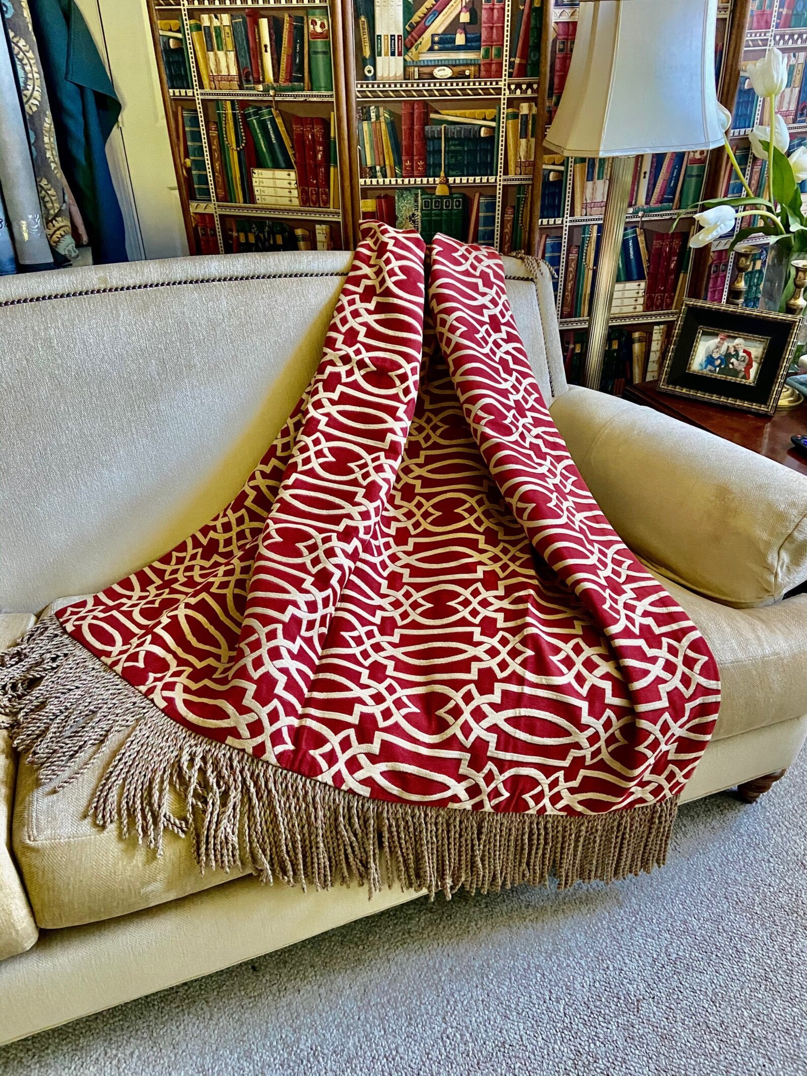 Red White Geometric Throw Blanket Medium Weight Contemporary | Etsy
