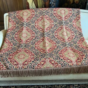 Medieval Tapestry Look Throw Blanket, Vintage Red Black Old World ...
