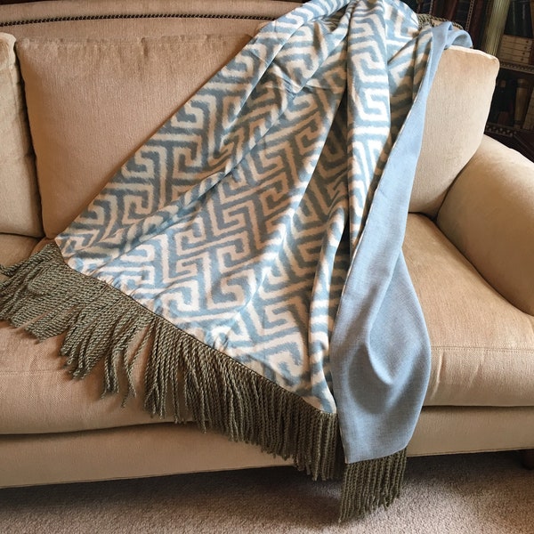 Blue Pattern Throw Blanket - Etsy