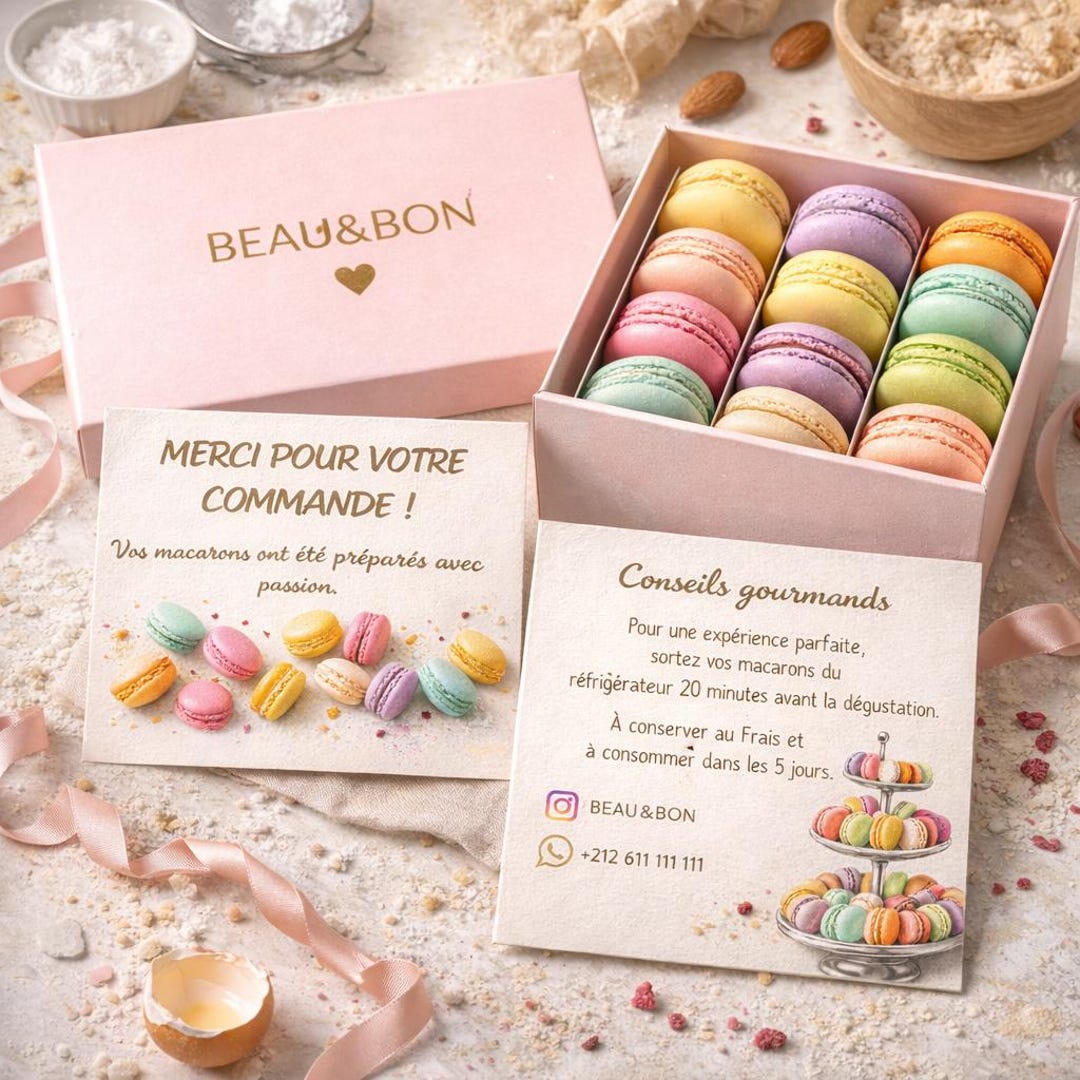 Canva Macaron Thank You Card - Professional Template for Pastry Chefs ...