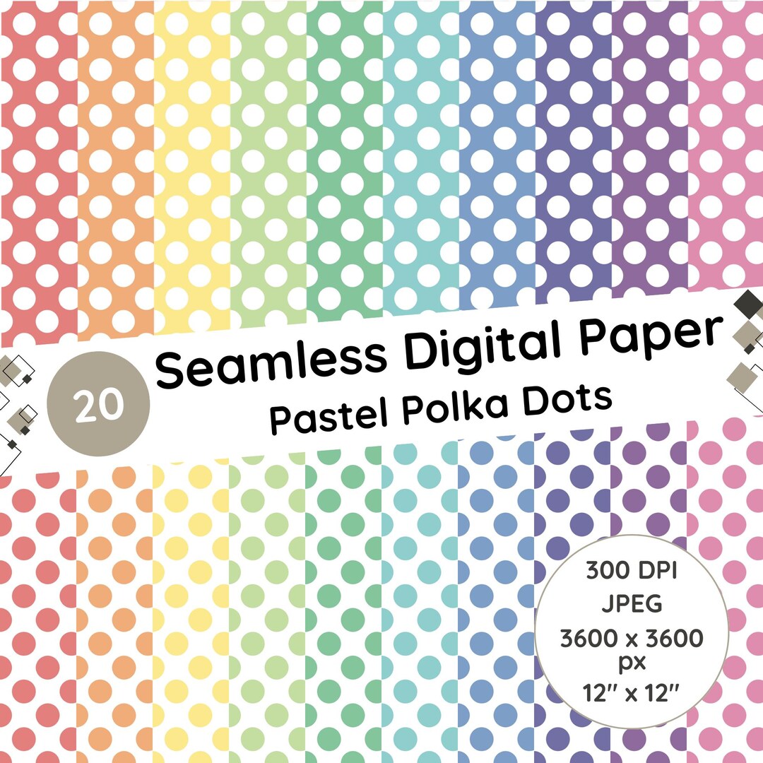 Pastel Polka Dots Digital Paper, Seamless Pattern (commercial Use ...