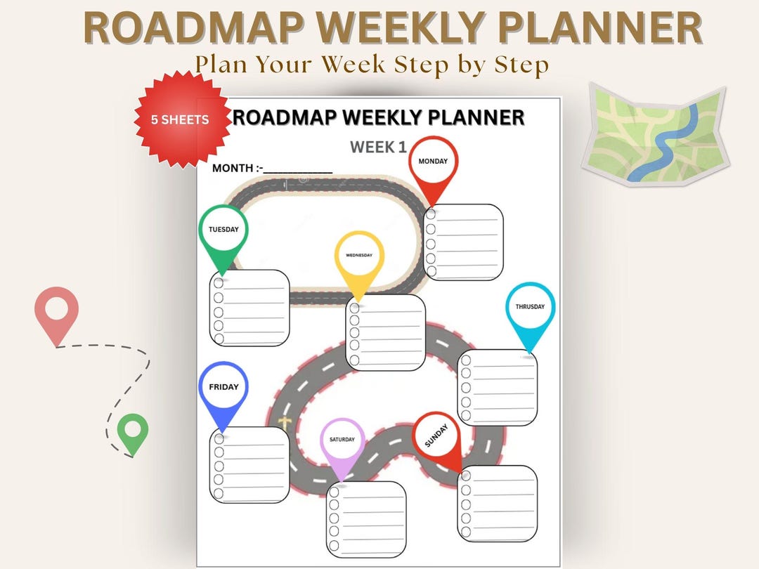 2026 Weekly Roadmap Planner, Content & Project Organizer (printable ...