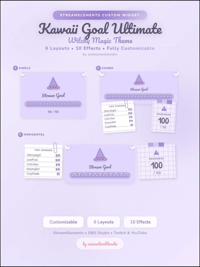 Widget de Metas do Twitch - 6 Layouts | Twitch e YouTube ...