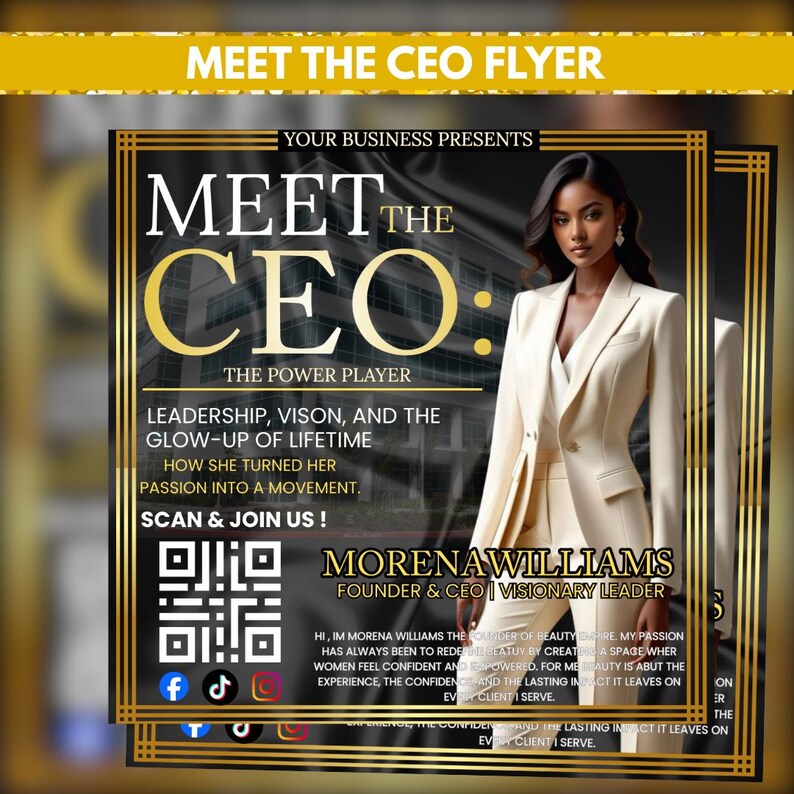 Meet the CEO Flyer Template, Women in Business Branding, Magazine Cover ...