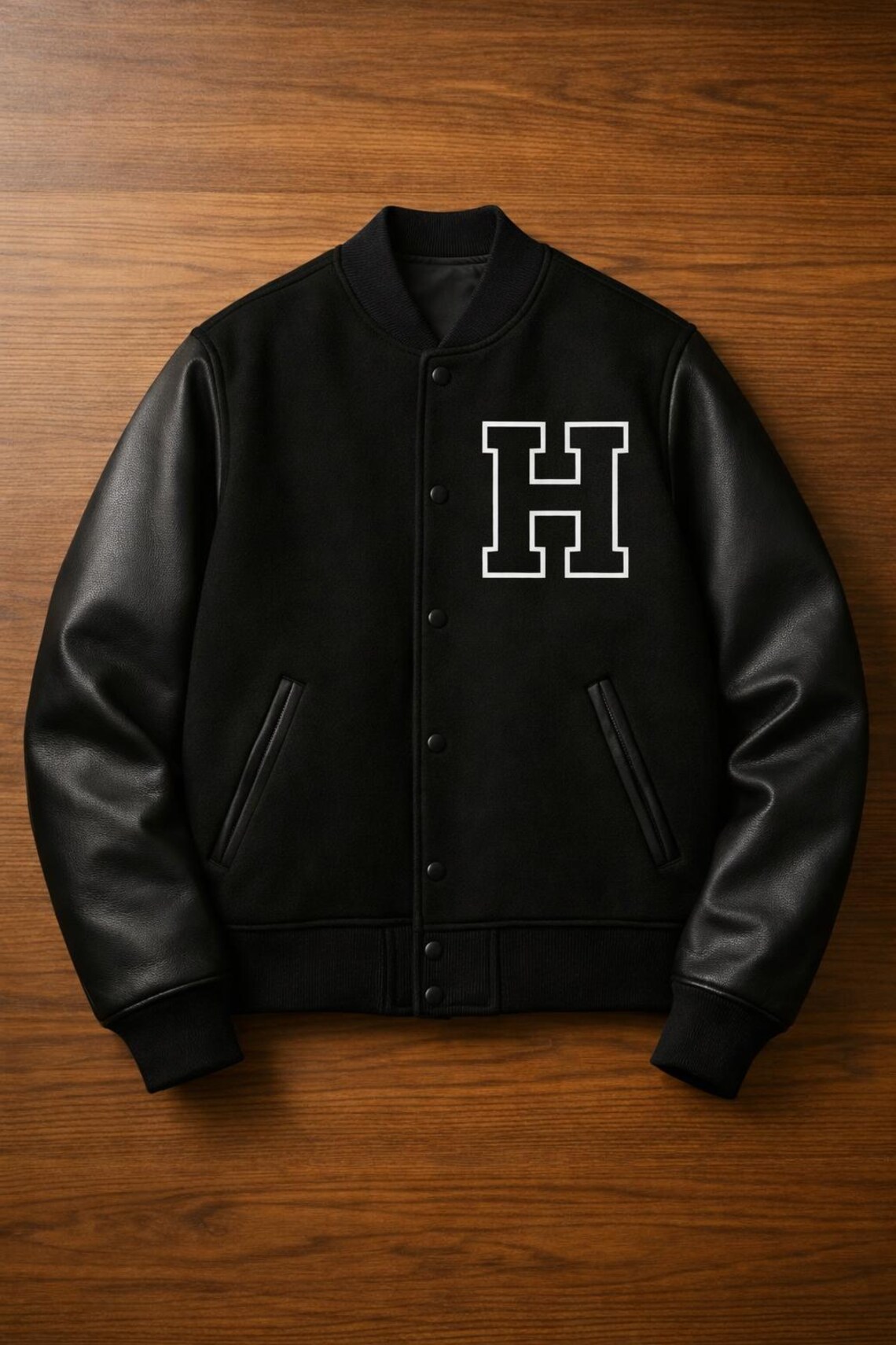 Black Varsity Jacket With Letter Patch – Classic Letterman Style ...