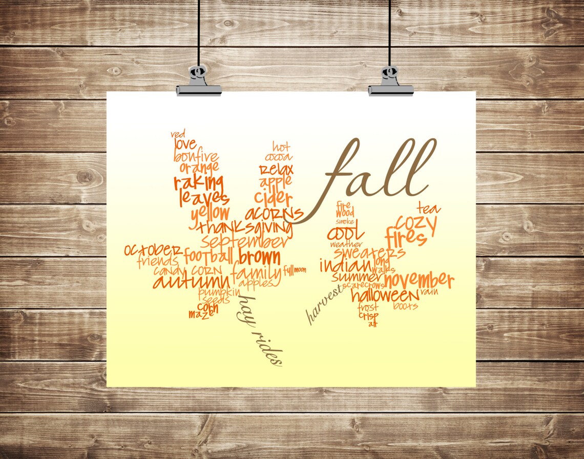 PRINTABLE Fall Typography Art Printable Fall Art Instant - Etsy