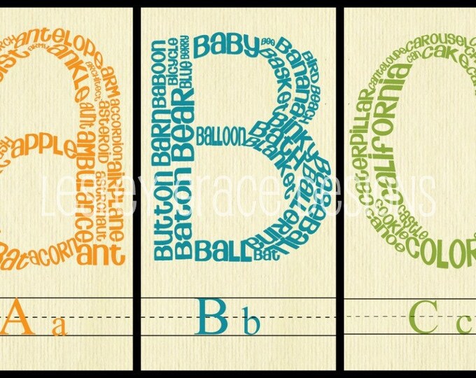 ABC Prints, Typography Art, 8x10 Digital Prints - Etsy