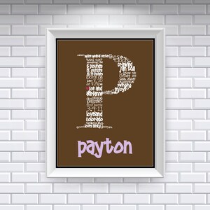 Children's Custom Monogram Typography Art 11x14 Digital - Etsy