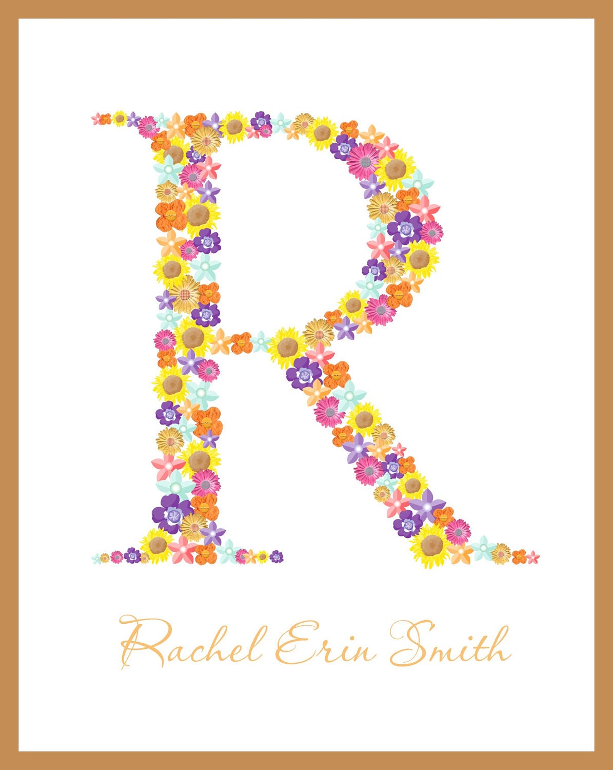 Children's Custom Monogram Typography Art 11x14 Digital | Etsy