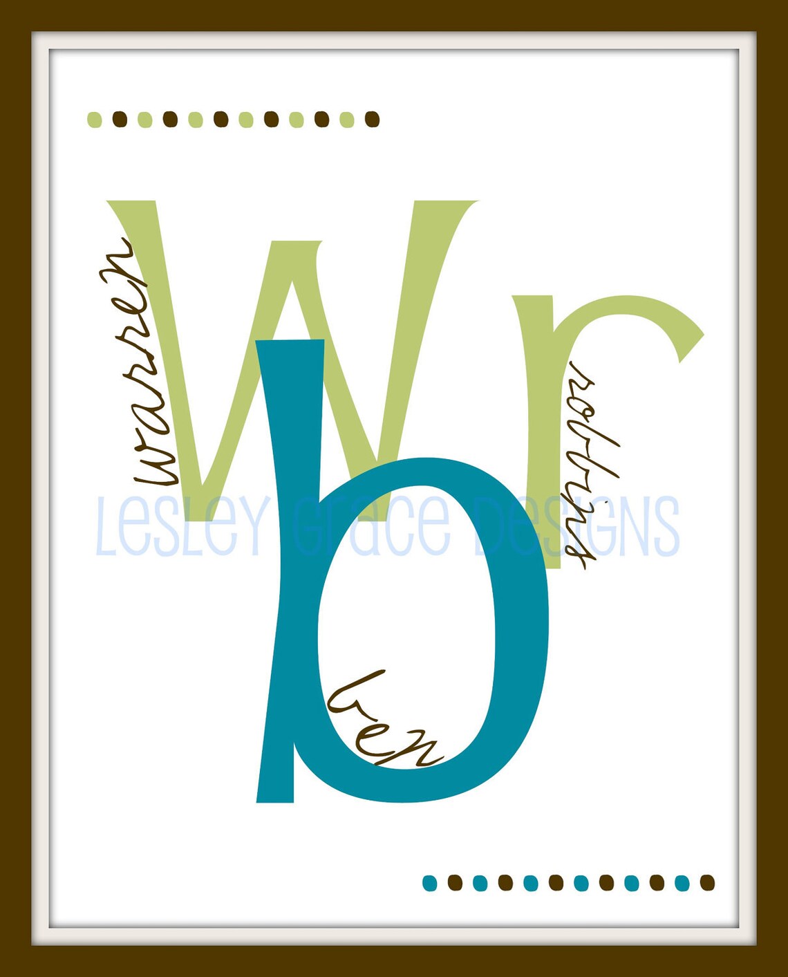 Children's Custom Monogram Typography Art11x14 Digital - Etsy