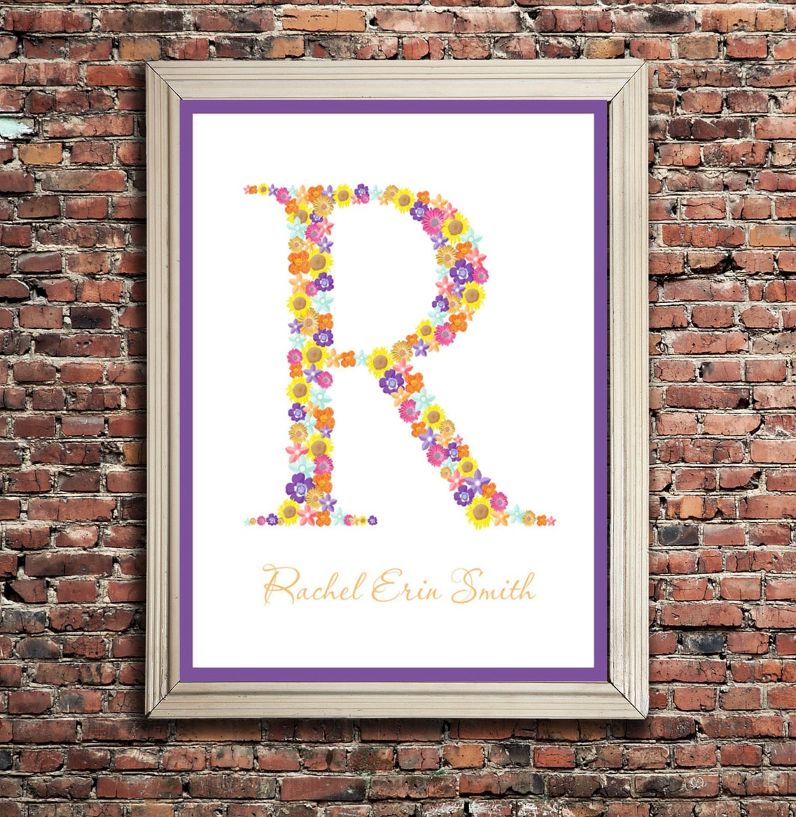 Children's Custom Monogram Typography Art 11x14 Digital - Etsy