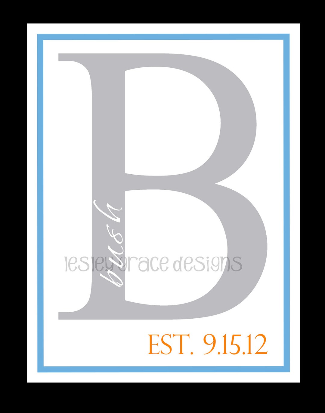 Typography Family Initial Monogram Digital Print 11x14 - Etsy