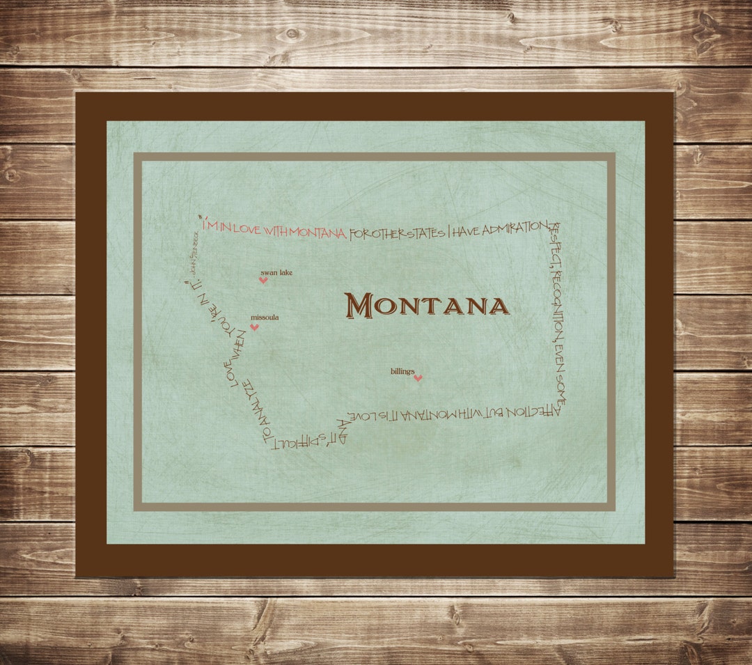 I'm in Love With Montana... Typography Art, Various Sizes - Etsy