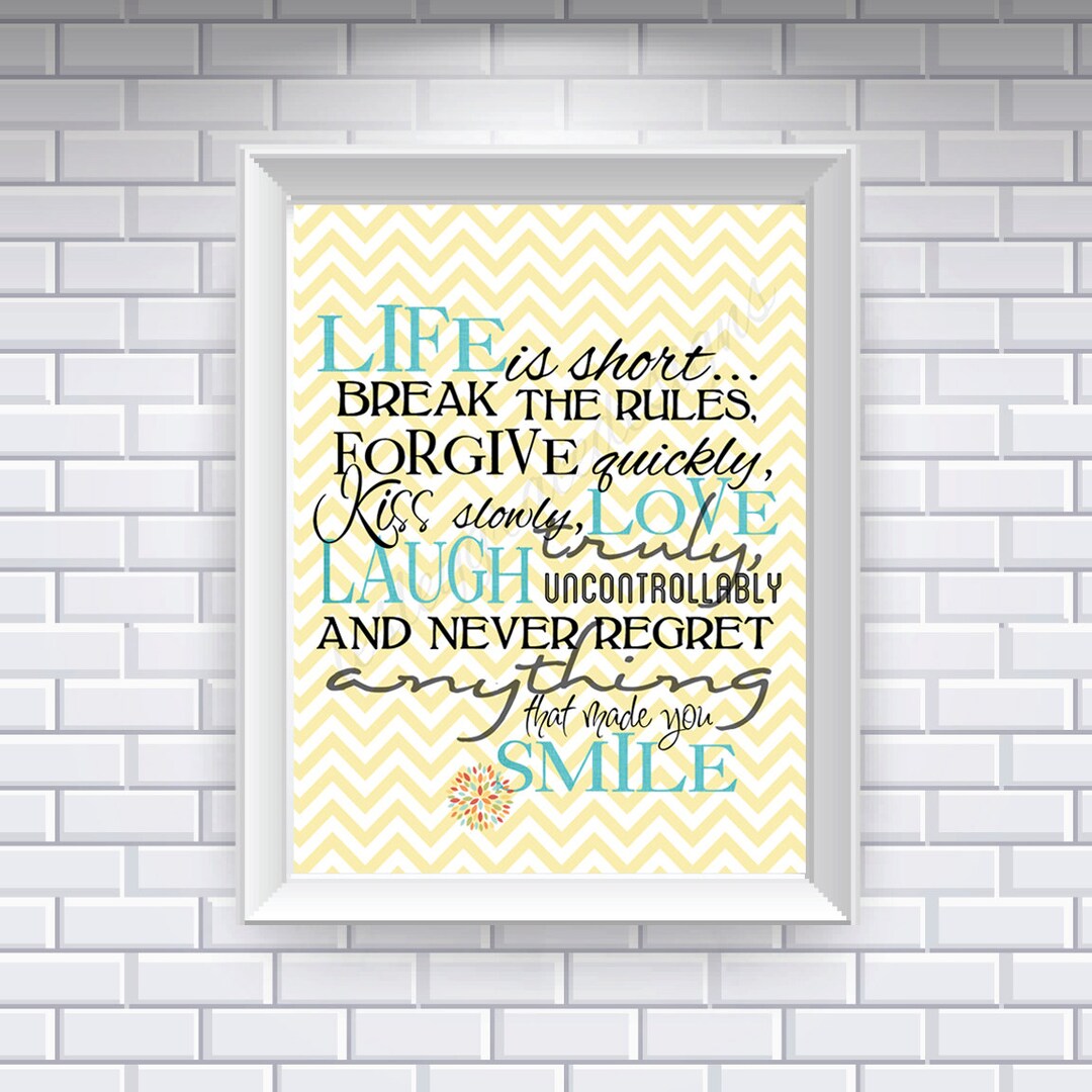 Life is Short... Typography Art 11x14 - Etsy